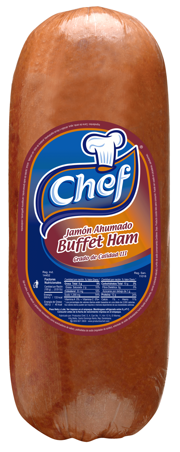 PRODUCTOS CHEF - JAMÓN COCIDO DE PAVO
