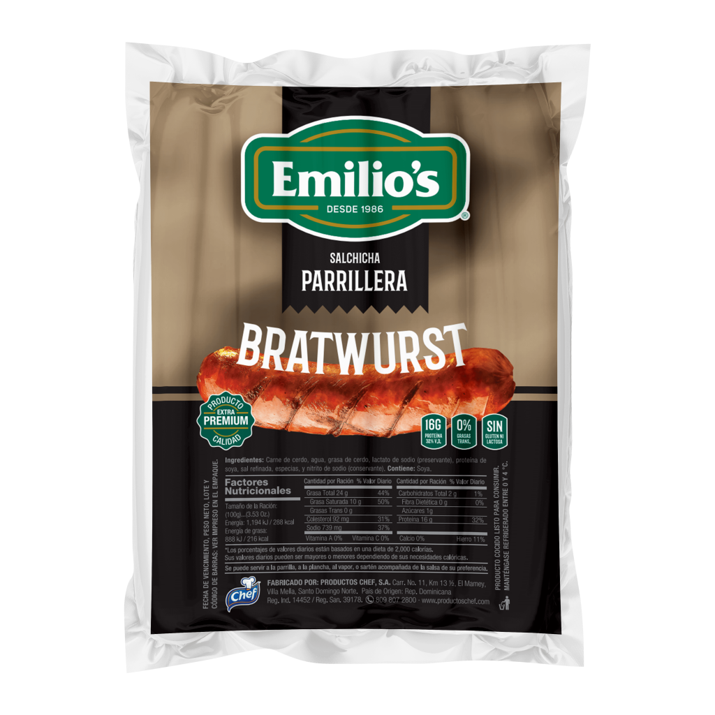 PRODUCTOS CHEF - SALCHICHA PARRILLERA BRATWURST
